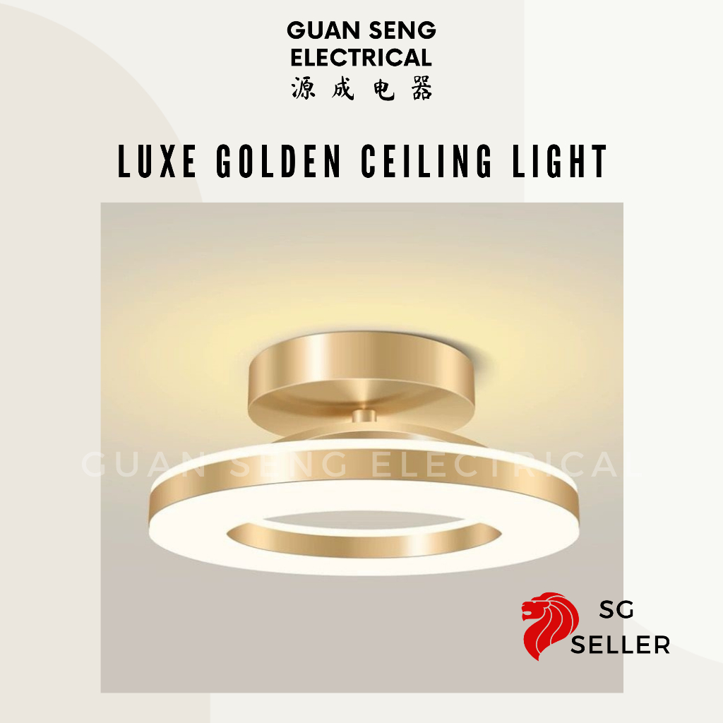Luxe Golden Ceiling Light Living Room Corridor Aisle Bedroom Balcony ...