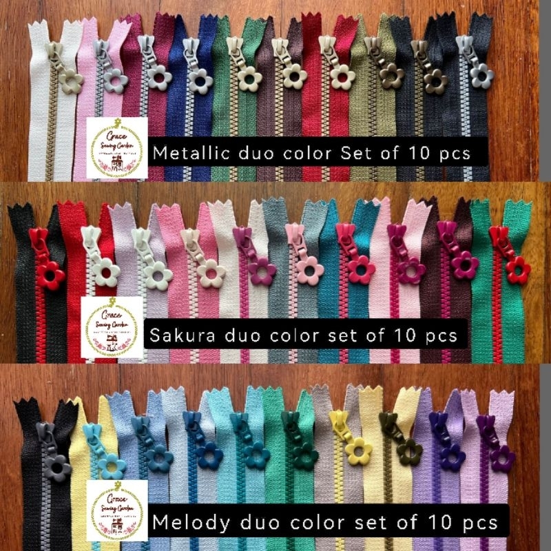 YKK zipper resin size 3 lengths 4”-12” colorful duo color zipper DIY ...
