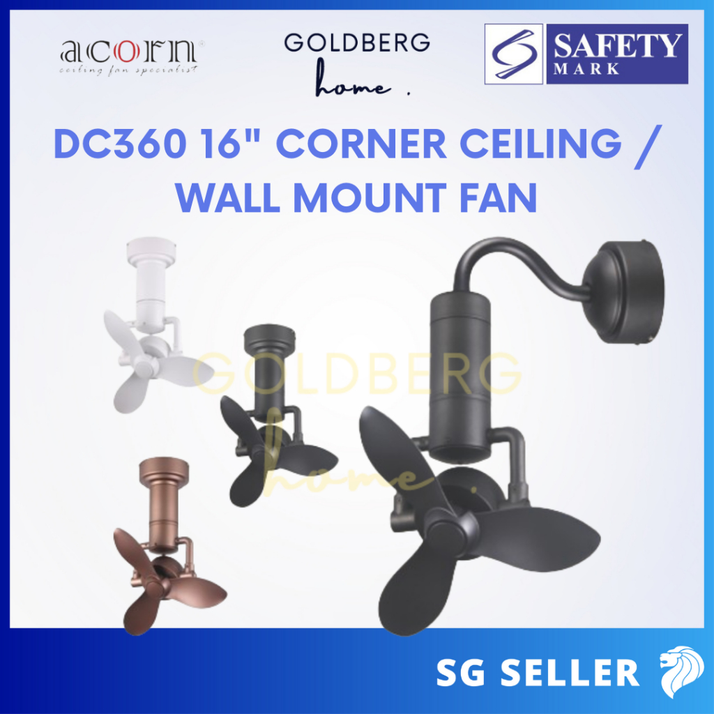 [SG Seller] ACORN DC360 16" Corner Ceiling / Wall Mount Fan | Goldberg ...