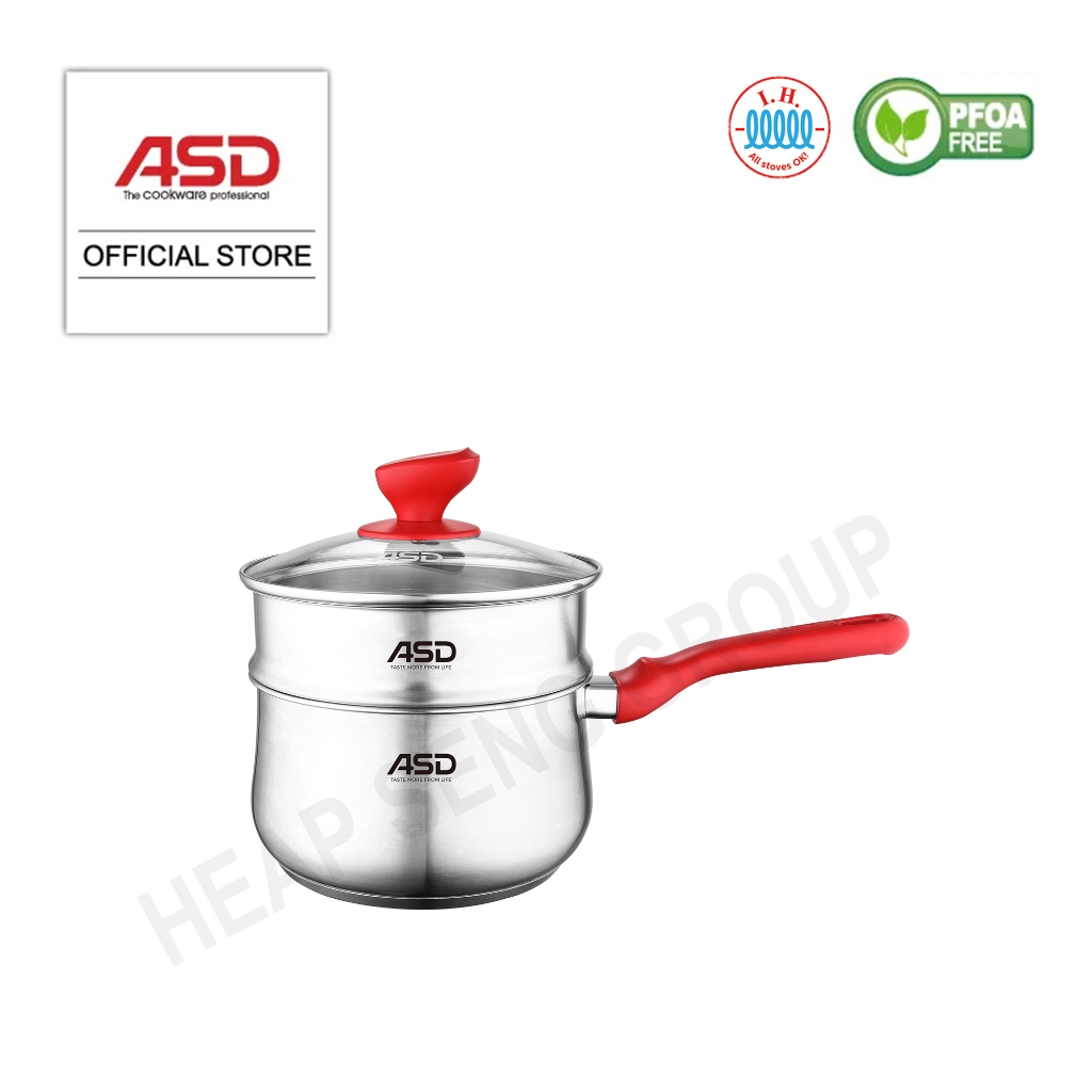 ASD Flamenco 18cm IH Stainless Steel Saucepan + Steamer - HP5918SS-RD ...