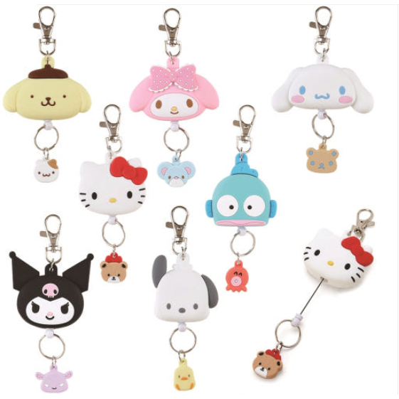 Sanrio Reel Keychain Bag Rings Kuromi Cinnamoroll My Melody Pompom ...