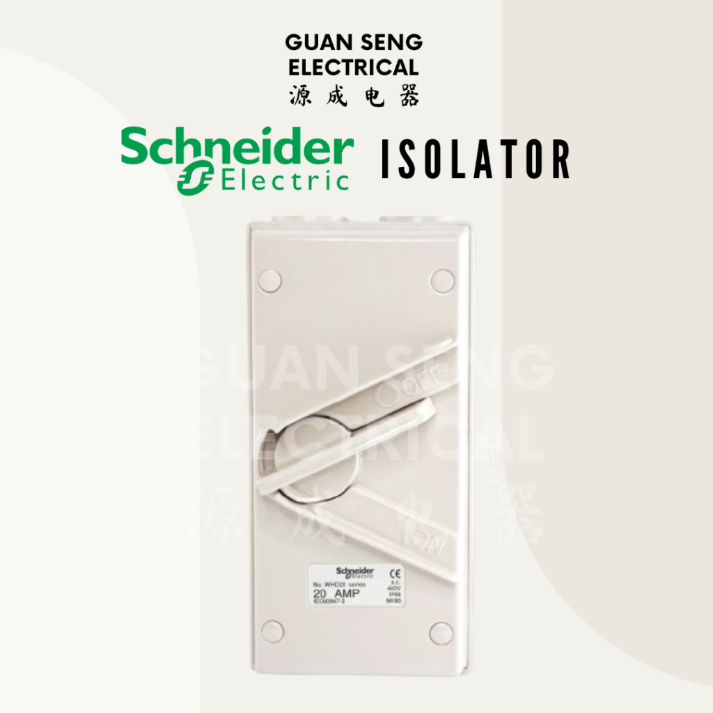 Schneider Kavacha 20A 440V Weatherpoof Double Pole Isolator Switch IP66 | Guan Seng Electrical ...