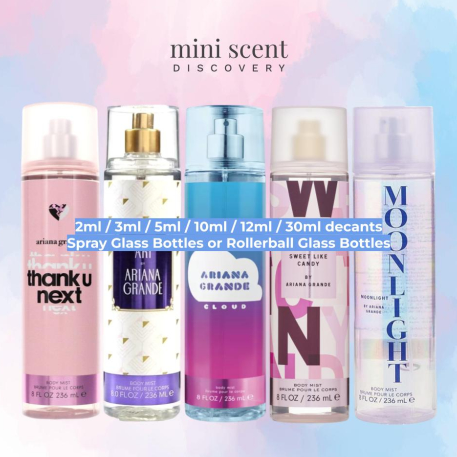 Ariana Grande Body Mist Decants - Cloud, Sweet Like Candy, Moonlight ...