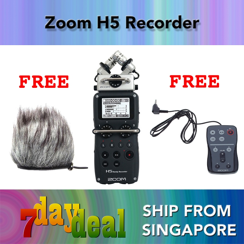 Zoom H5 Handy Recorder with Interchangeable Microphone (Free Wind ...