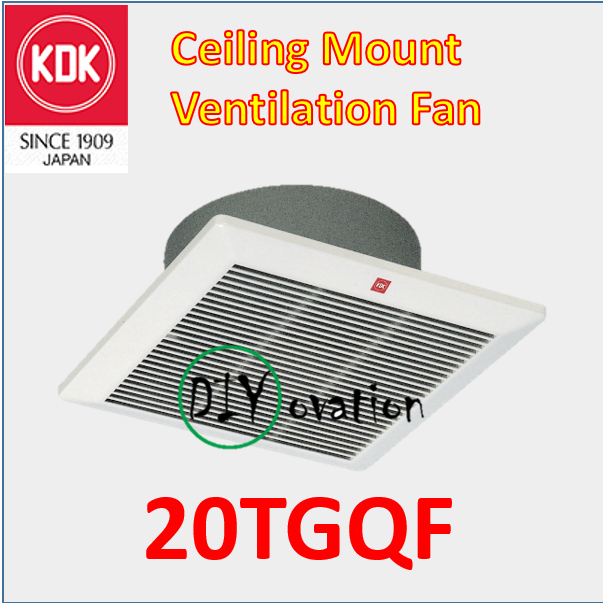 KDK ceiling mount ventilation suction exhaust fan/ KDK 20TGQF | Shopee ...