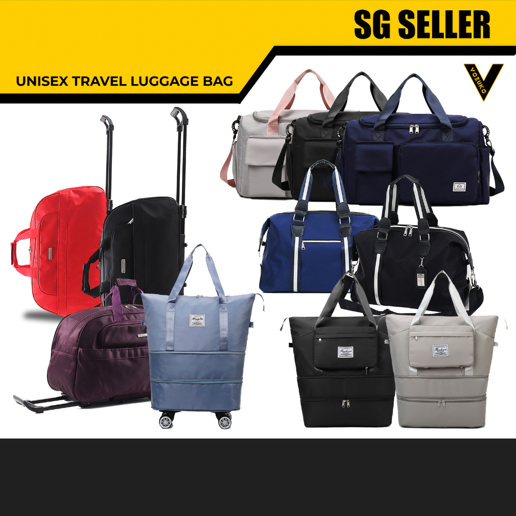 [SG SELLER] HAND-HELD TROLLEY TRAVEL BAG LARGE CAPACITY DETACHABLE ...