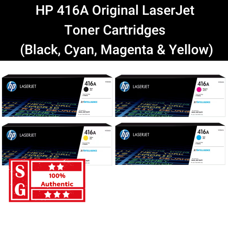 HP 416A Original LaserJet Toner Cartridge HP 416A Black HP 416A Cyan HP ...