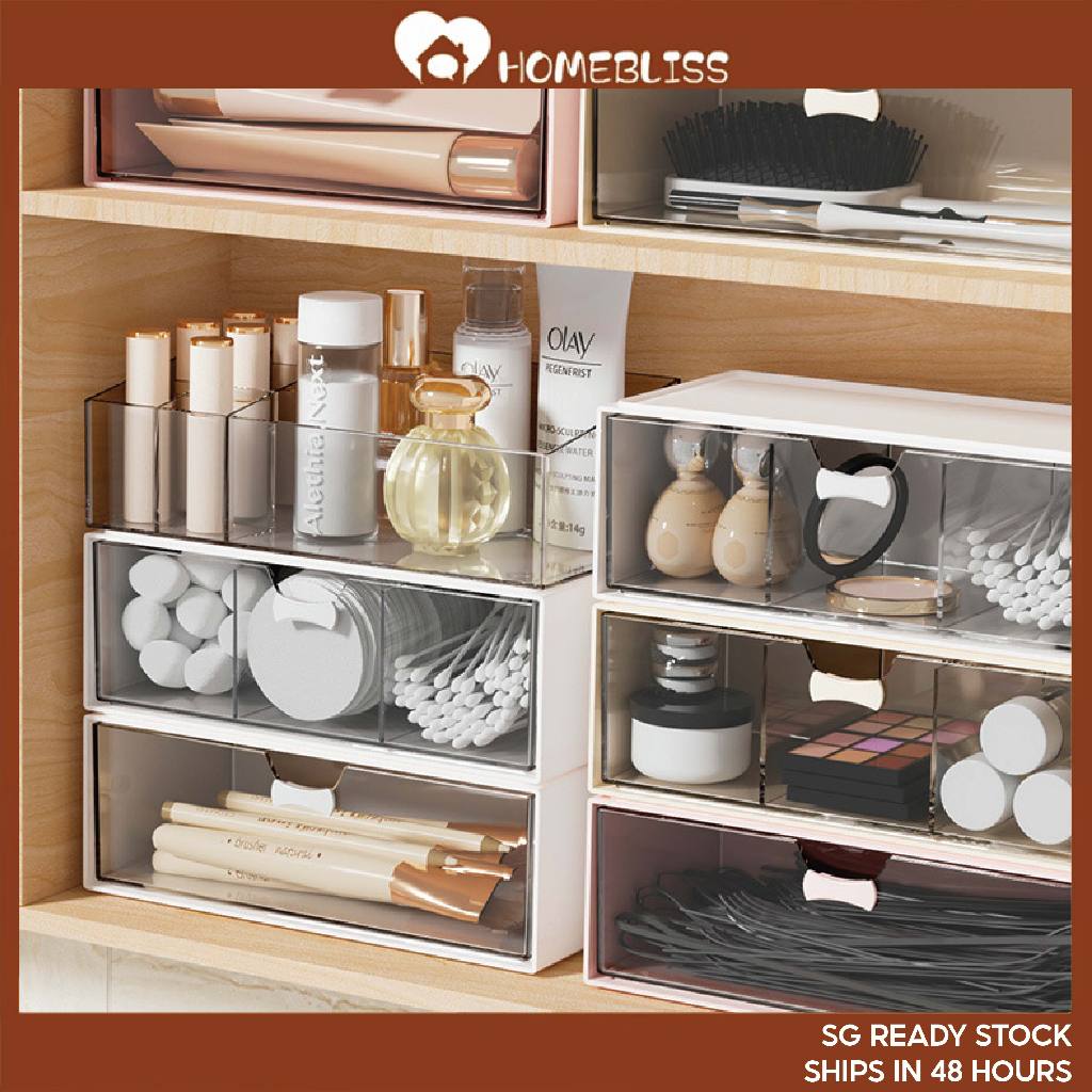 Vanity Organizer Mirror Cabinet Storage Box Dressing Table Stackable ...