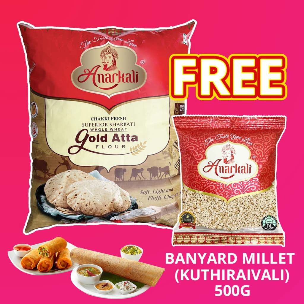 Anarkali Whole Wheat Gold Atta Flour 5 KG | Shopee Singapore