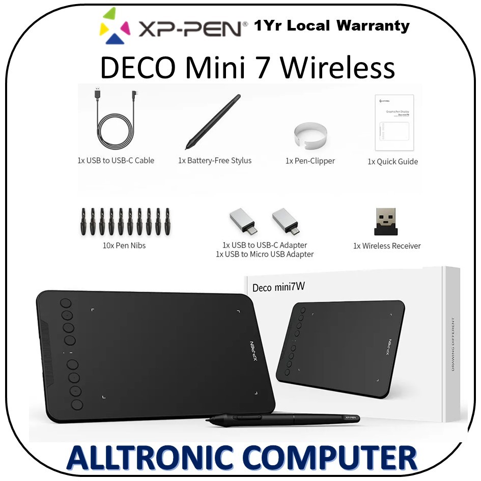 XP-PEN Deco Mini 7W Wireless for Android Drawing Tablet / XPPEN Deco ...
