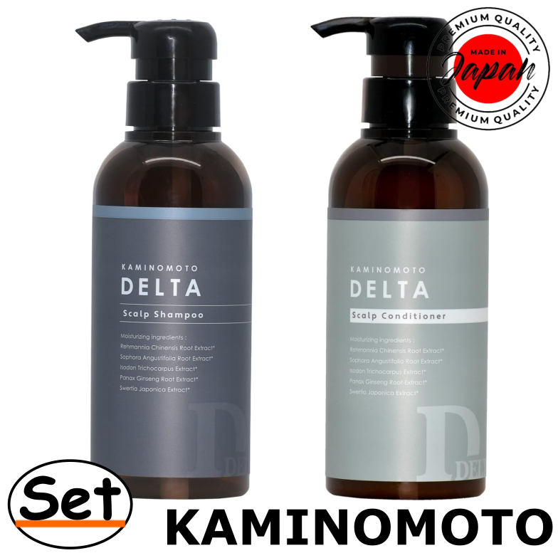 Kaminomoto 加美乃素 Delta Scalp Shampoo 300mL & Scalp Conditioner 300mL Set ...