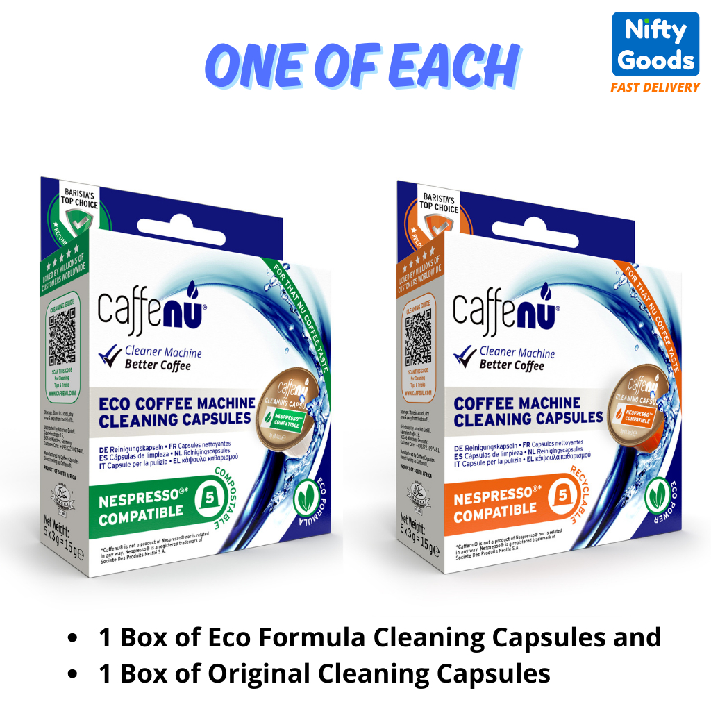 ⚡ CAFFENU Nespresso Cleaning Capsules Kits ECO Original Oil Residue ...