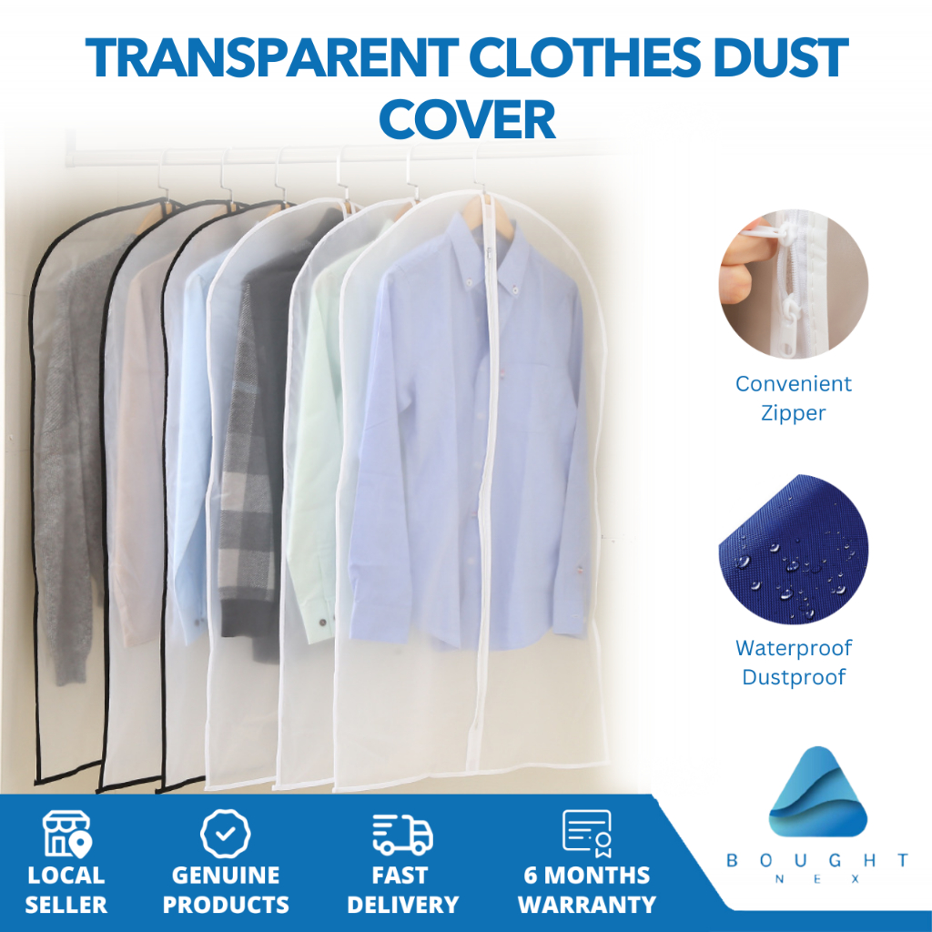 Transparent Clothes Dust Cover - Washable Hanging Suit Garment Bags ...