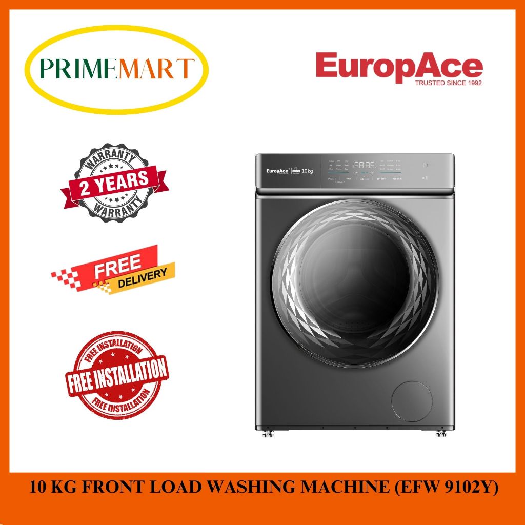 EUROPACE EFW 9102Y 10KG BLDC INVERTER FRONT LOAD WASHING MACHINE - 10 ...
