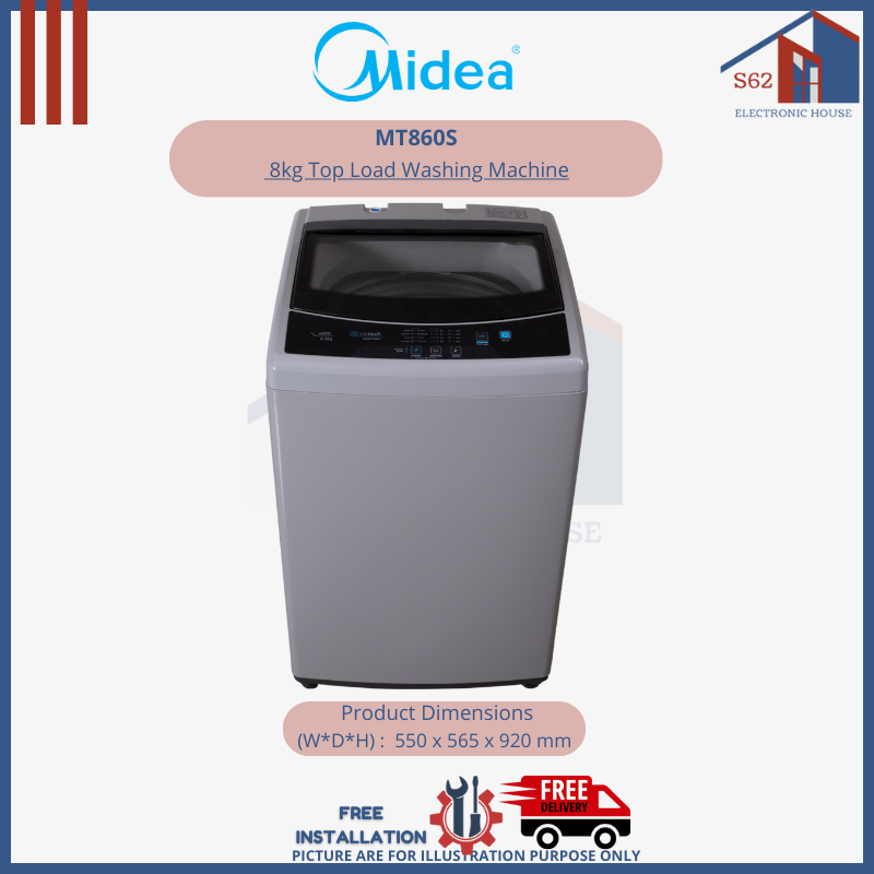 Midea MT860S - 8kg Top Load Washing Machine - FREE 2 + 1 Year Extended ...