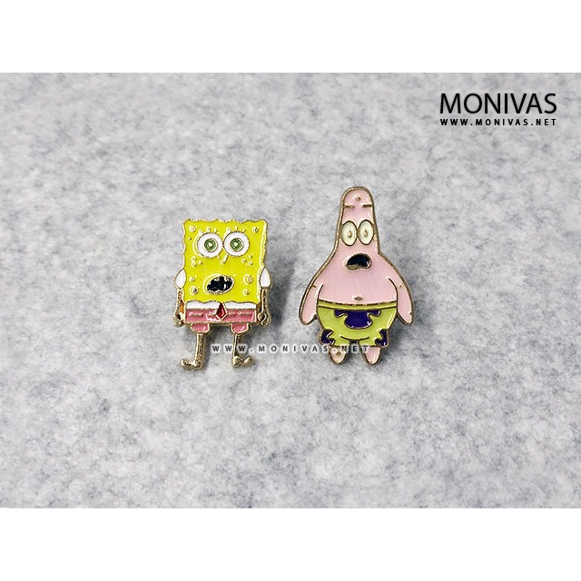 Stunning Spongebob Squarepants & Patrick Star Enamel Pin Funny Badge ...