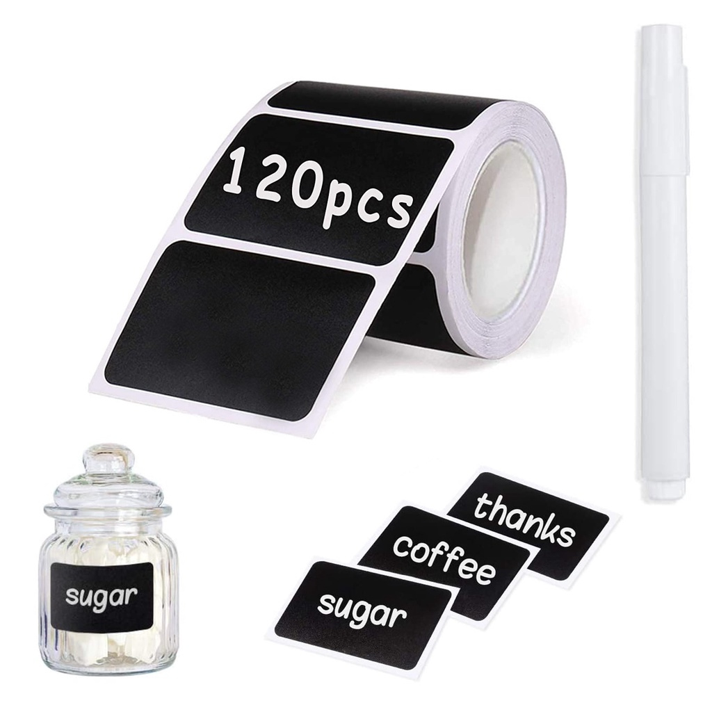 120pcs Chalkboard Label Sticker Kitchen Organizer Jar Waterproof ...
