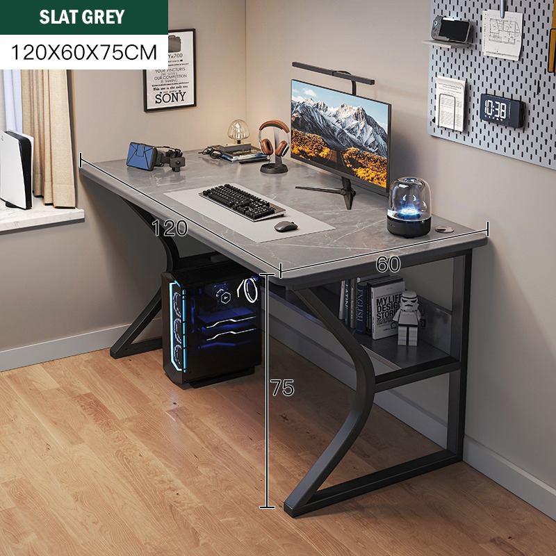 Curved Frame Steel Wood Computer Table, E-sport Design Study Desk, Home ...
