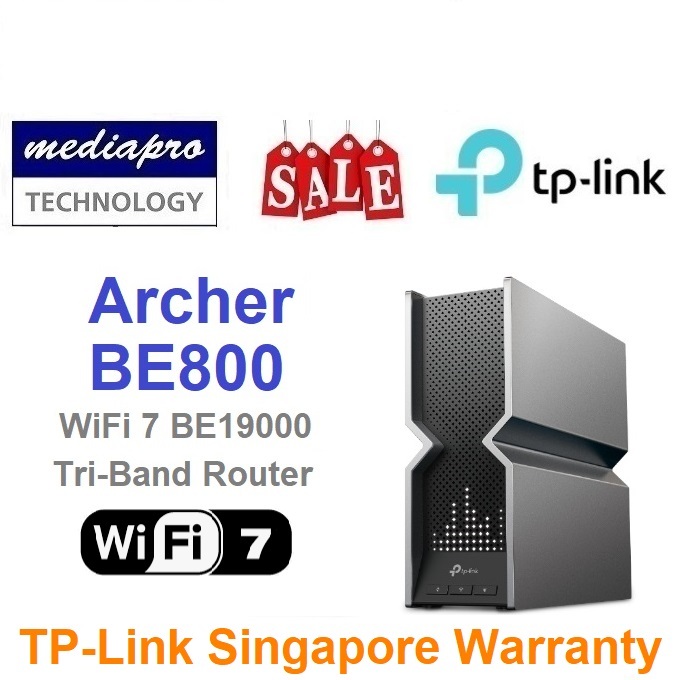 TP-Link Archer BE800 BE19000 Tri-Band Wi-Fi 7 Router - 3 Year TP-Link ...