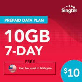 Singtel Prepaid $10 / 7 Days / 10 GB Data 4G for Singapore/ Data Roam ...