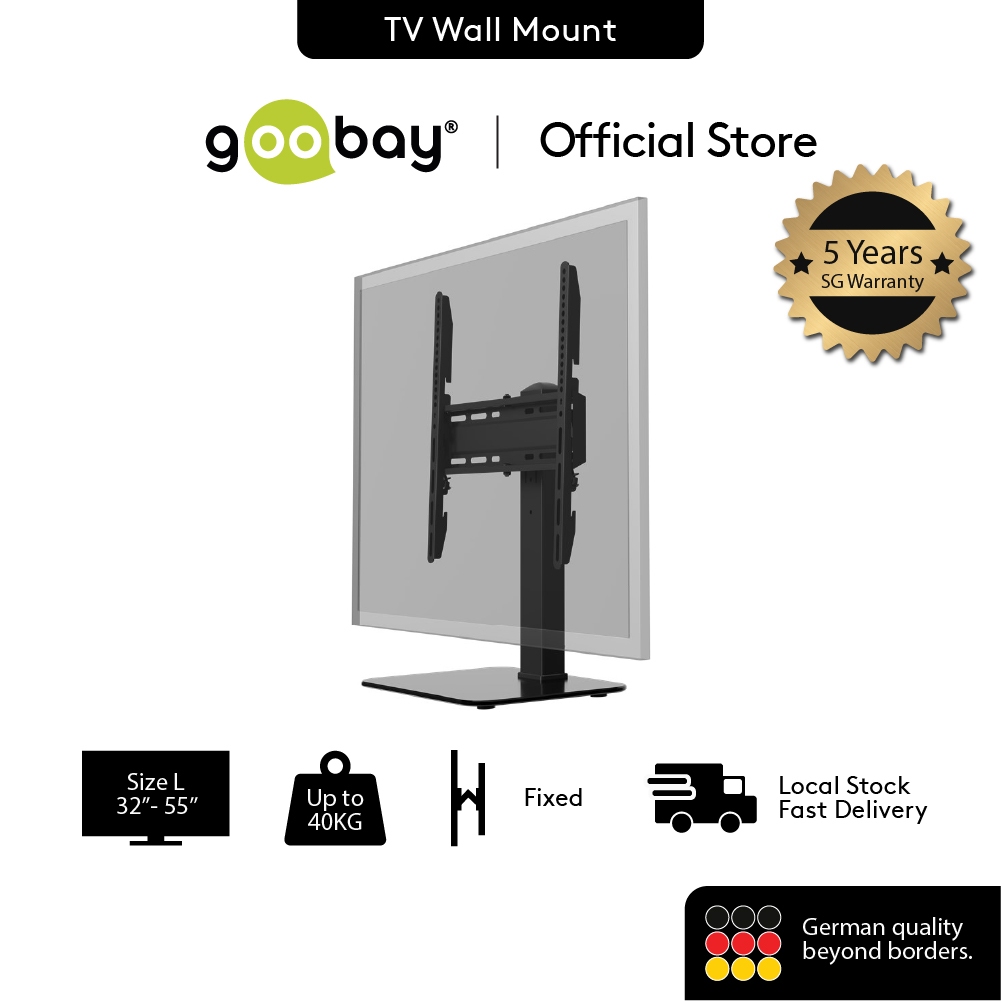 Goobay TV Stand Basic Fix Mono (32-55) - Black | Shopee Singapore