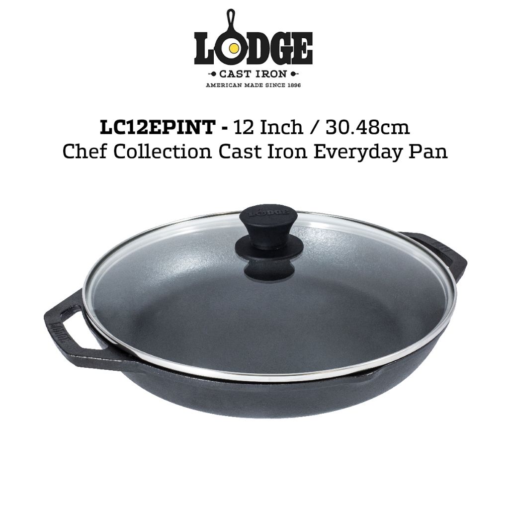 LC12EPINT - Lodge Chef Collection Seasoned Cast Iron Everyday Pan (12 ...