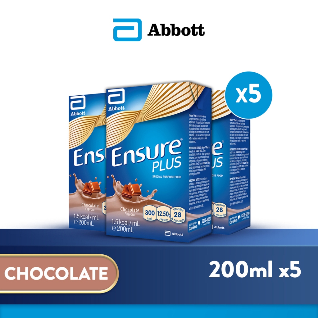 [Bundle of 5] Ensure Plus - Chocolate (200ml) | Shopee Singapore