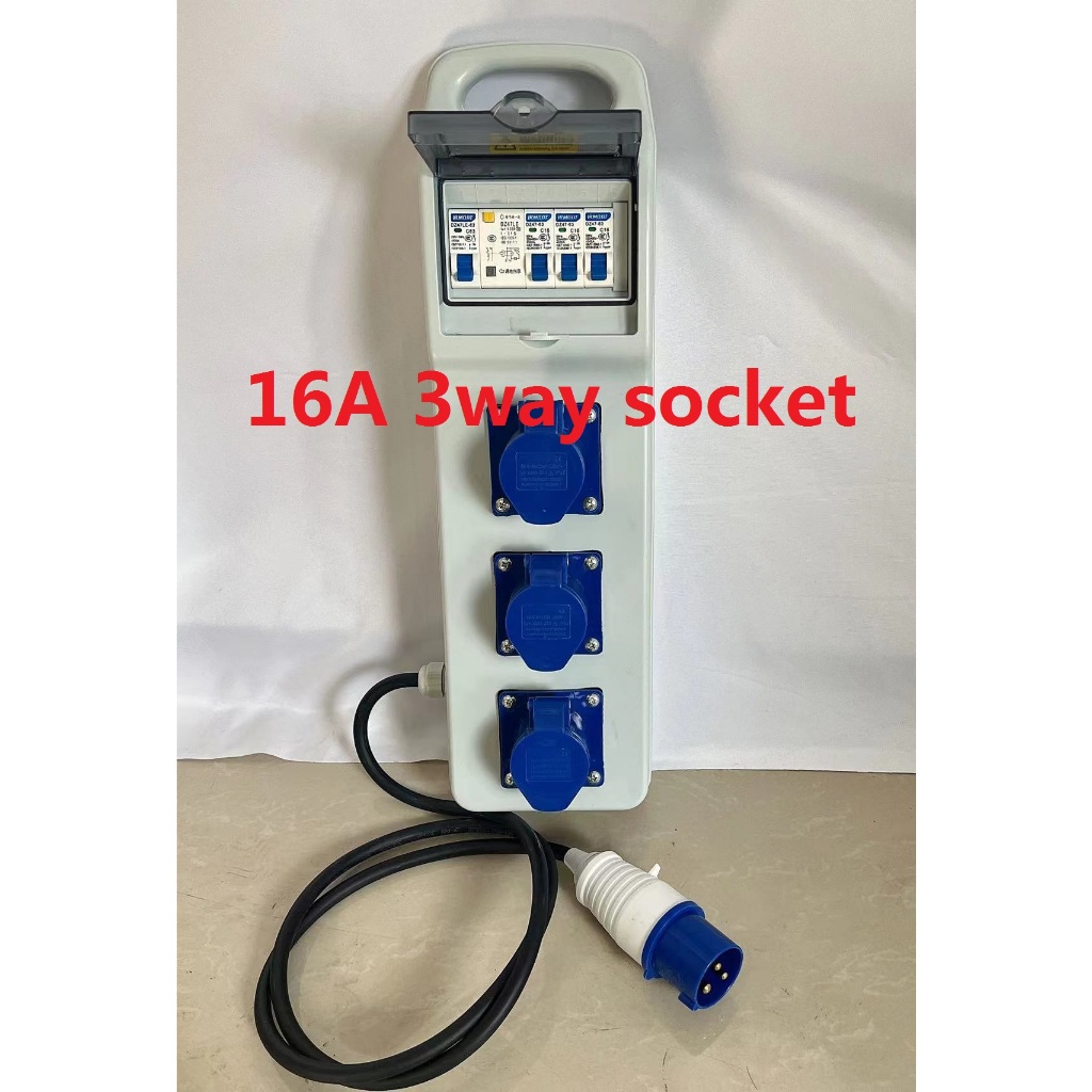 16A 3 Way Socket Industrial Distribution Electrical Box Plug Outdoor ...