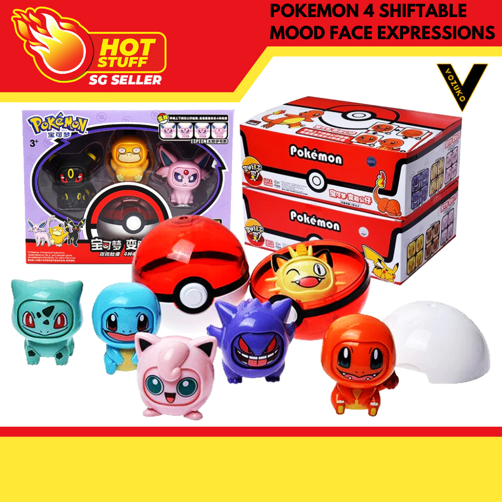 Pokemon collectibles mini figurine toys with Pokeball 4 Face shiftable ...