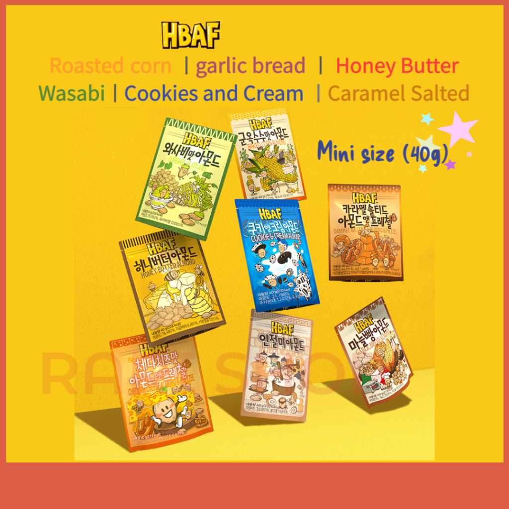 [HBAF] Gilim Tom's Farm Korean Seasoned Almonds (40g) Wasabi ㅣ Roasted Corn ㅣ Honey Butter ㅣ ...
