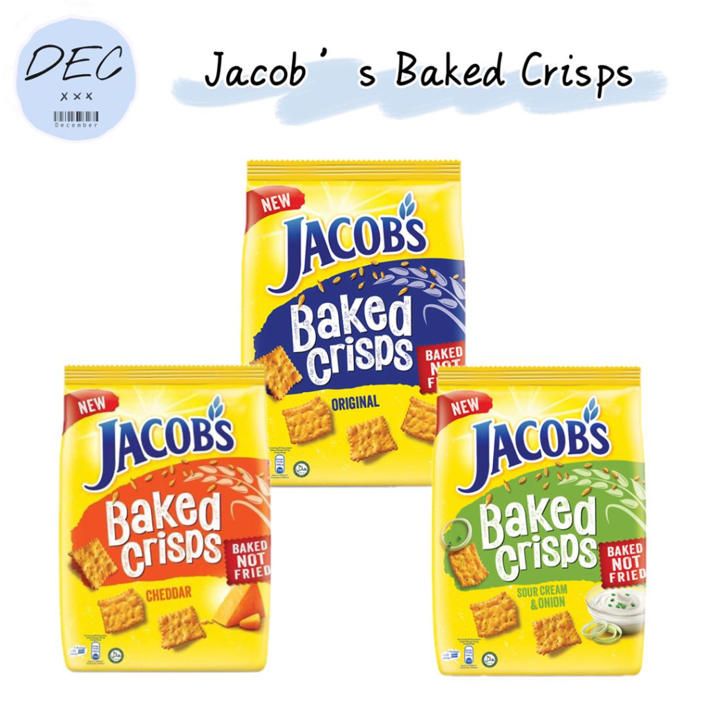 Jacob's Baked Crisps Original/ Sour Cream & Onion/ Cheddar 229g *Ready ...