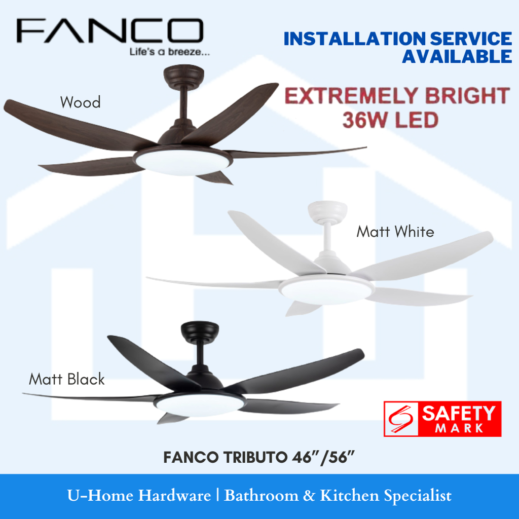 FANCO Tributo Ceiling Fan (Avail in 46"/56") Extremely bright 36W LED ...