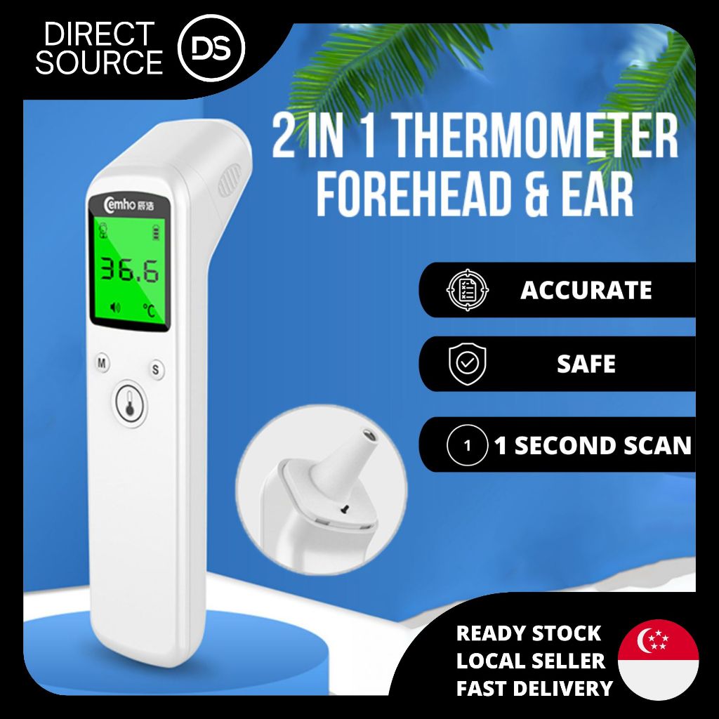 SG🛡️ 2 in 1 Infrared Forehead Dual Thermometer + Ear Fever Accurate Non ...