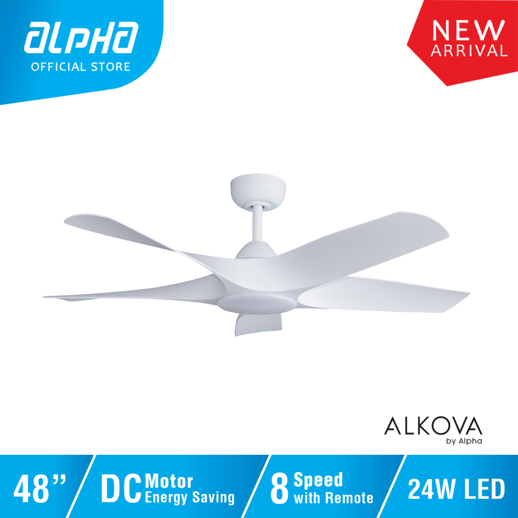 ALPHA Alkova - AXIS LED DC Motor Ceiling Fan with 5 Blades (8 Speed ...