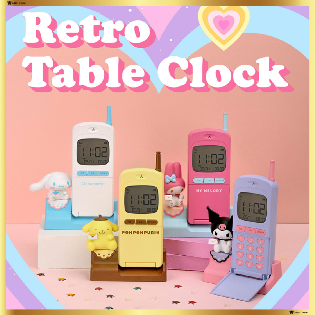 Sanrio Characters Retro Design Phone-Shaped Table Clock | Shopee Singapore