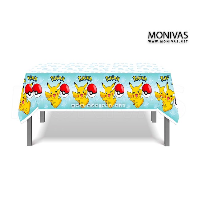 Pokemon Table Cover Plastic Sheet Pikachu Pokeball Birthday Party ...