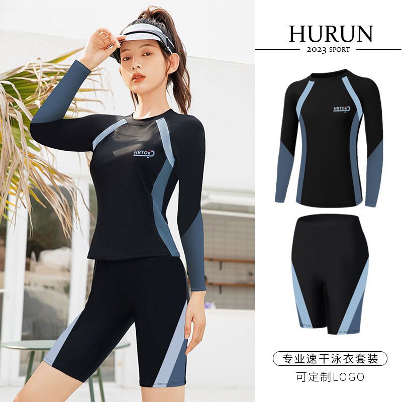 Women Long Sleeve Beach Swimwear Set Diving Swimsuit 80809 | Shopee ...