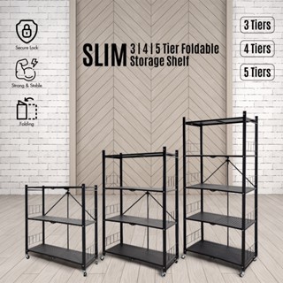 [HOUZE] 3|4|5 Tier Foldable Crossline Storage Shelf (L: 72cm W:34cm ...