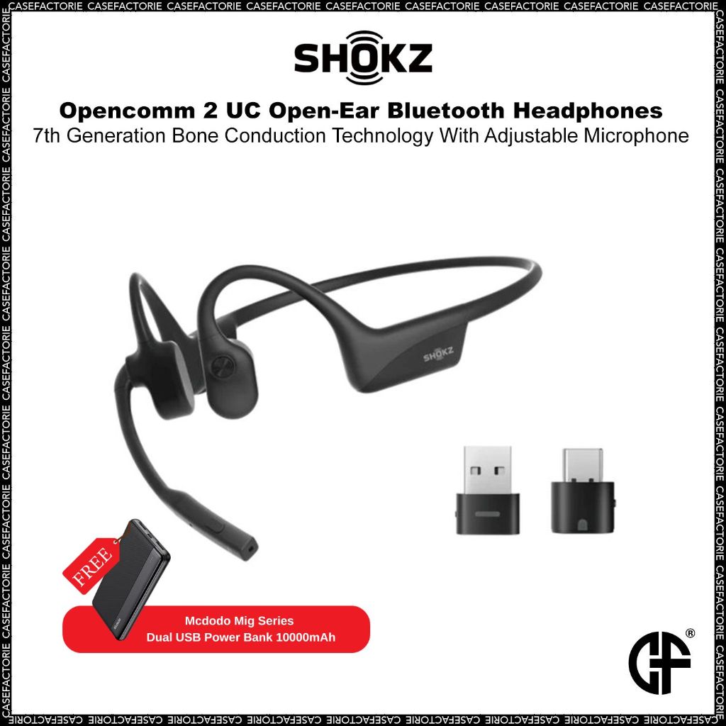 SHOKZ Opencomm 2 UC Open-Ear Bluetooth Headphones, 7th Generation Bone ...