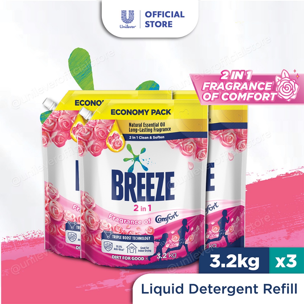 [Bundle of 3] Breeze Liquid Detergent Refill 3.2kg | Shopee Singapore