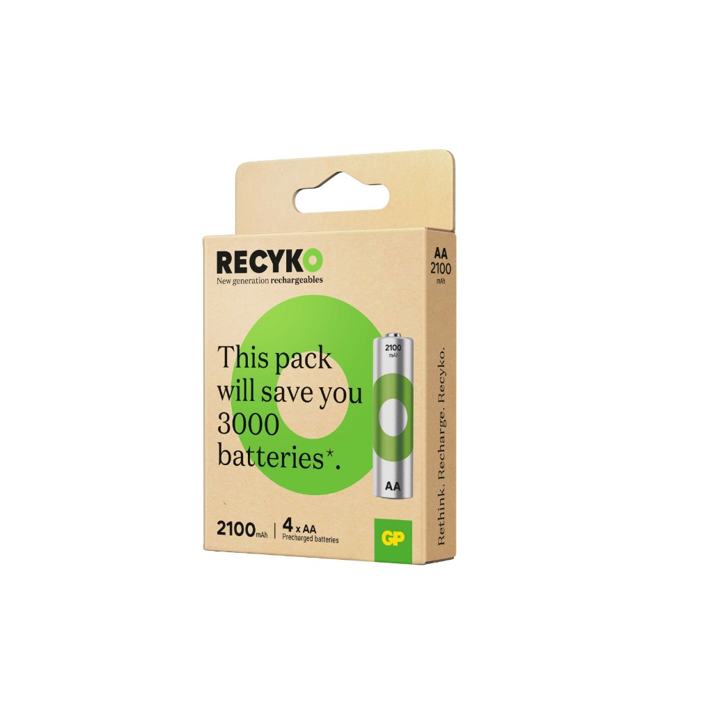 GP ReCyko NiMH 4x AA 2100 mAh Rechargeable Battery (New ReCyko 21 ...