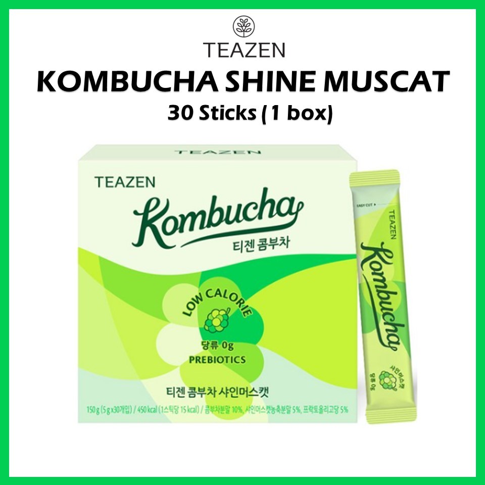 [Teazen] Shine Muscat Kombucha Tea, Zero Sugar, Sparkling Fermented ...