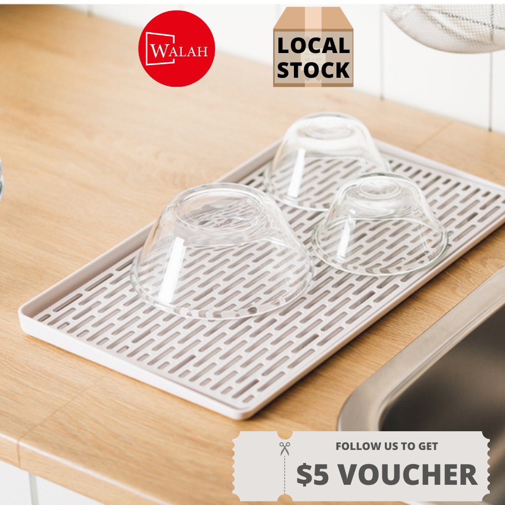 Double Layer Drain Tray Plastic Dish Drainer Drainboard for Fruits ...