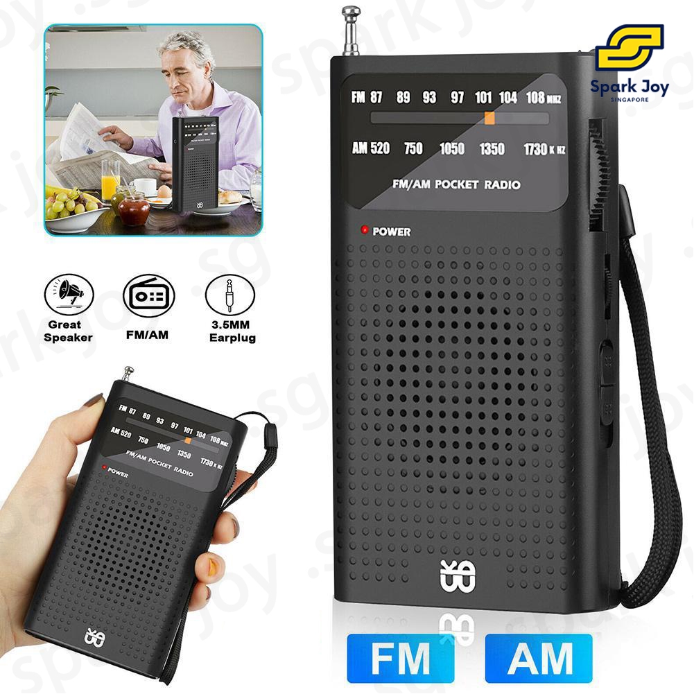 【SG】 Mini AM FM Radio Portable Radio For Running Camping Travel Analog ...