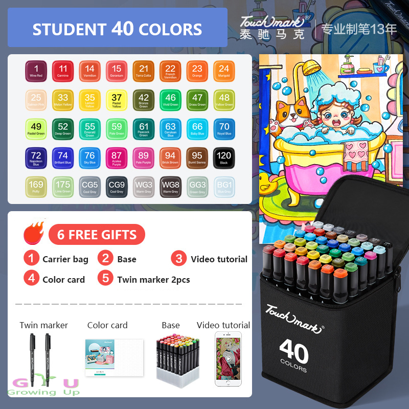 GU [SG STOCK] Latest Touch Mark Oil Marker Pen Set Art Drawing Color ...