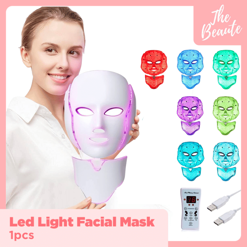 LED Light Facial Mask 7 Color Photon Face Mask Skin Rejuvenation ...