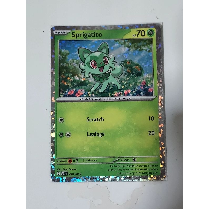 Pokemon sprigatito macdonald exclusive holo promo card | Shopee Singapore