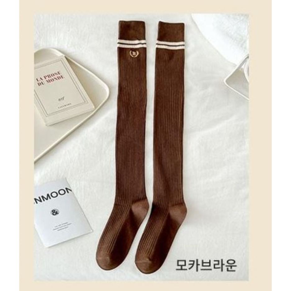 Oversized Socks Golf Nee Socks V-Neck Long Socks Mocha Brown | Shopee ...