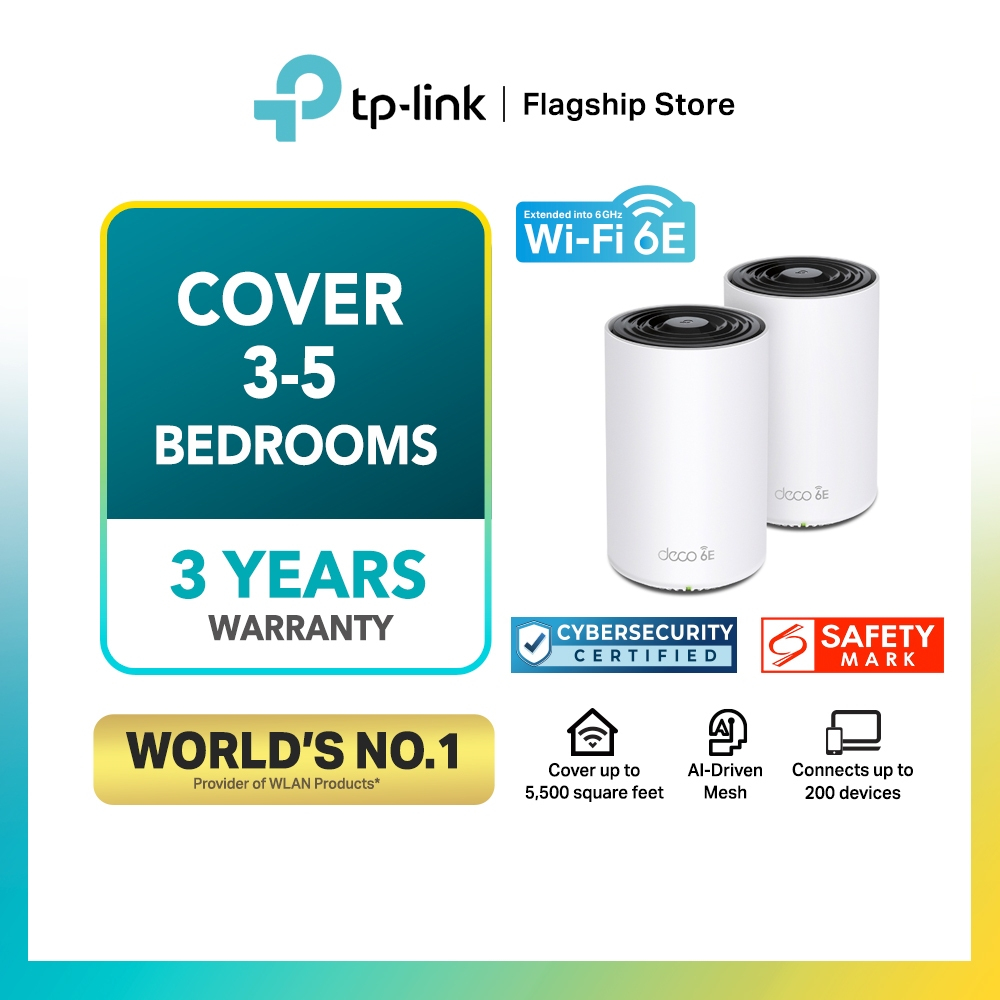 TP-Link Deco XE75 Pro AXE5400 Tri Band Whole Home Mesh WiFi 6E Mesh Router | HomeShield Security ...
