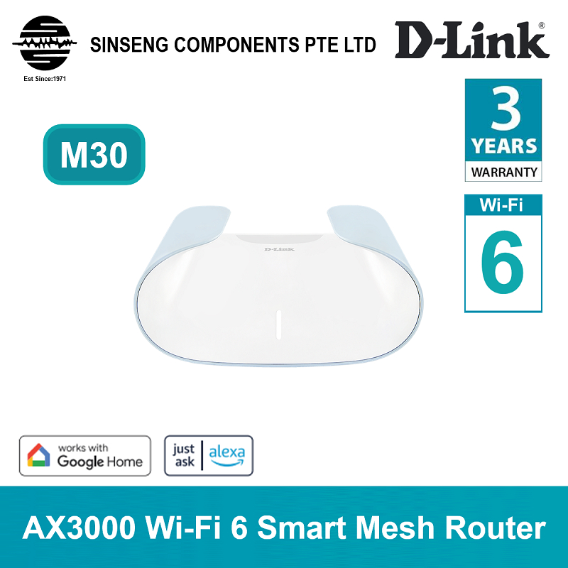 D-Link M30 AX3000 WiFi 6 Dual Band 2.4G / 5G Smart Mesh Wifi Router ...